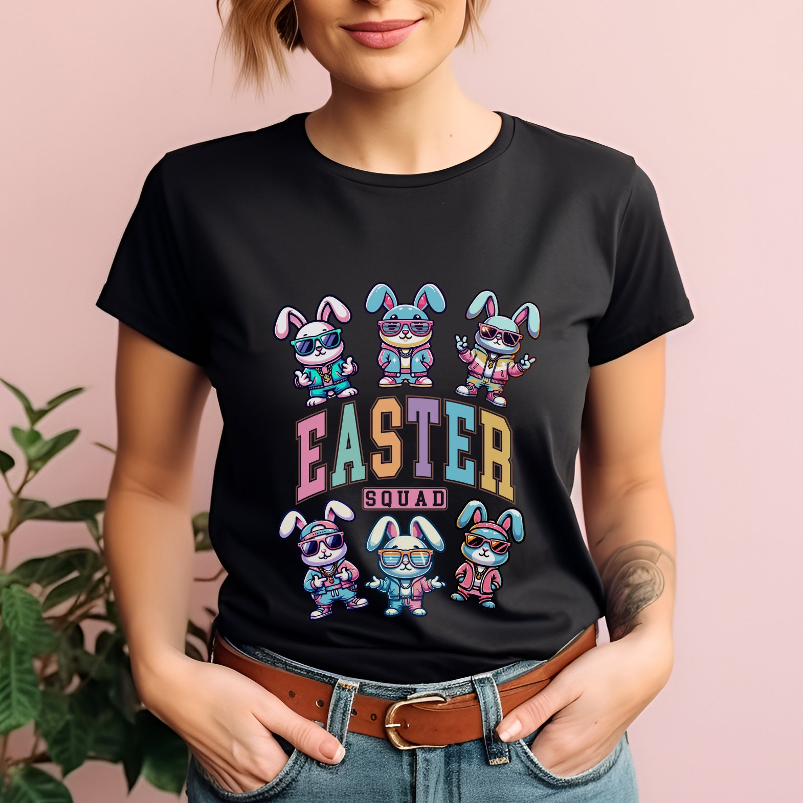 Easter Squad Gangsta Shirt Unisex Heavy Cotton Tee Bunny Hip Hop Tee ...