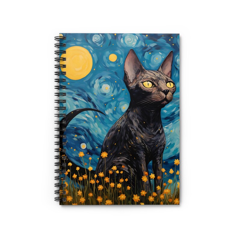 Journal the Starry Night Cat Magical Vintage Cute Cat Art Notepad Gift ...