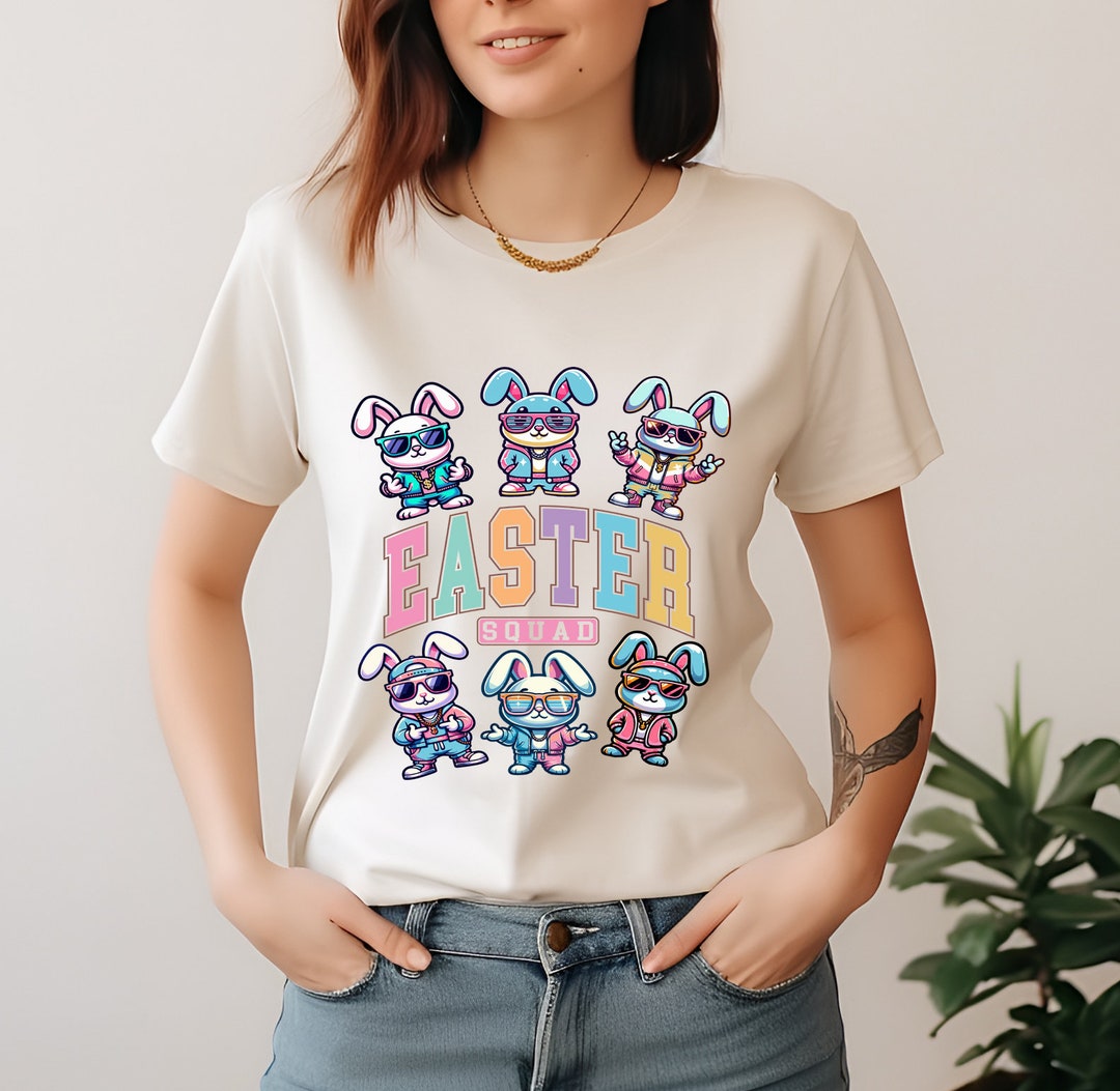 Easter Squad Gangsta Shirt Unisex Heavy Cotton Tee Bunny Hip Hop Tee ...