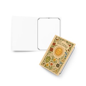 Beltane Blessings Sun Greeting Card, Floral Spring Blessings, Pagan ...