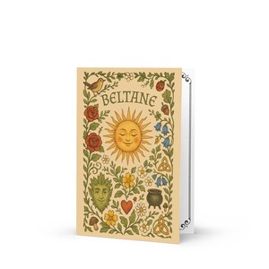 Beltane Blessings Sun Greeting Card, Floral Spring Blessings, Pagan ...