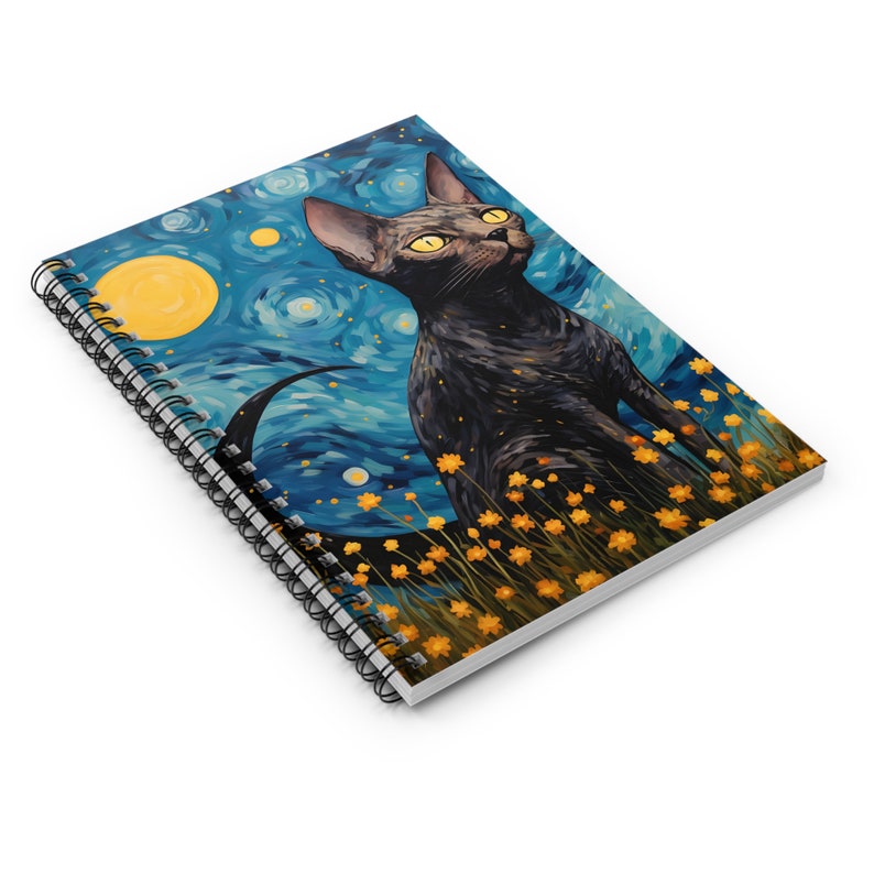Journal the Starry Night Cat Magical Vintage Cute Cat Art Notepad Gift ...