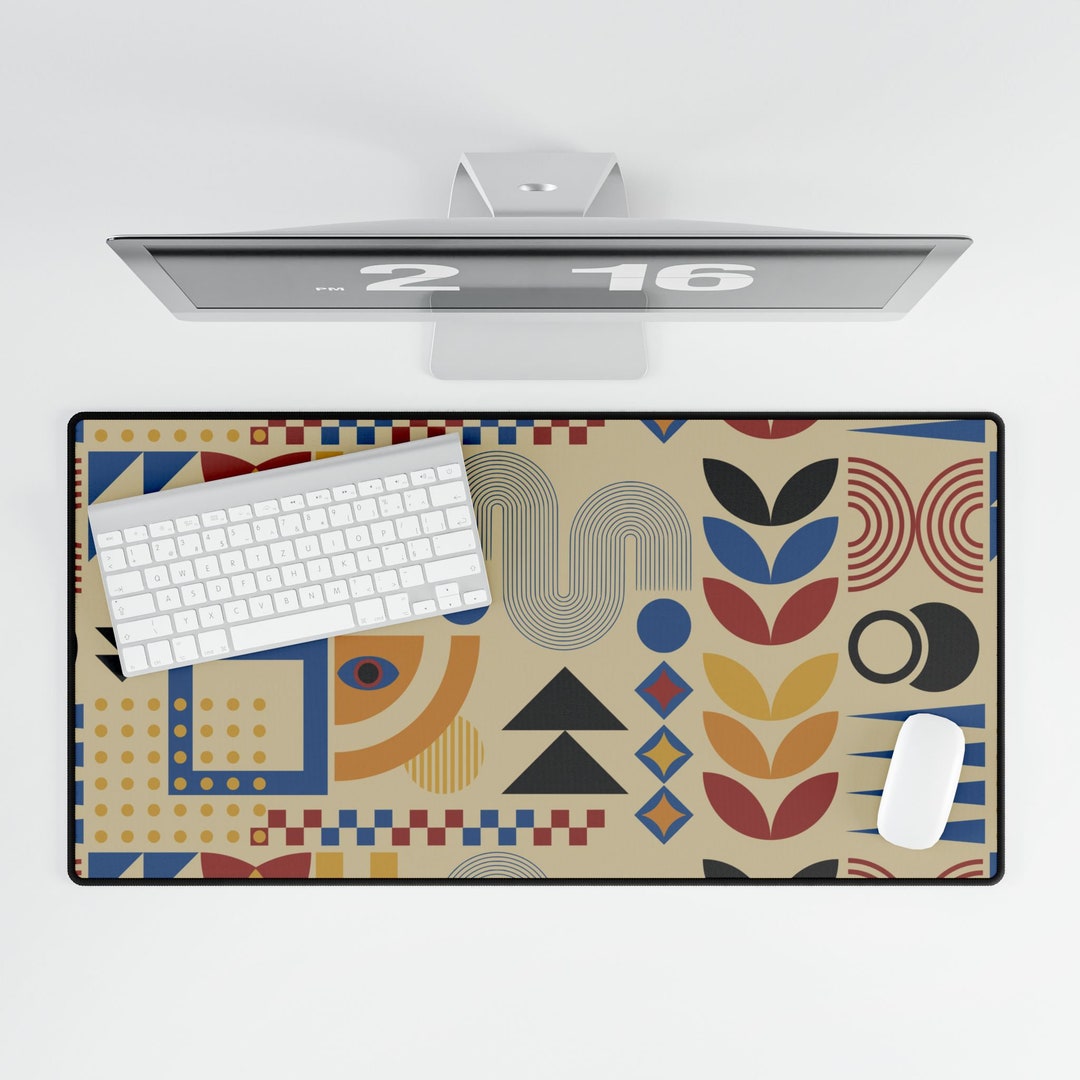 Bauhaus Style Keyboard Pad, Vintage Deskmat, Retro Abstract Style ...