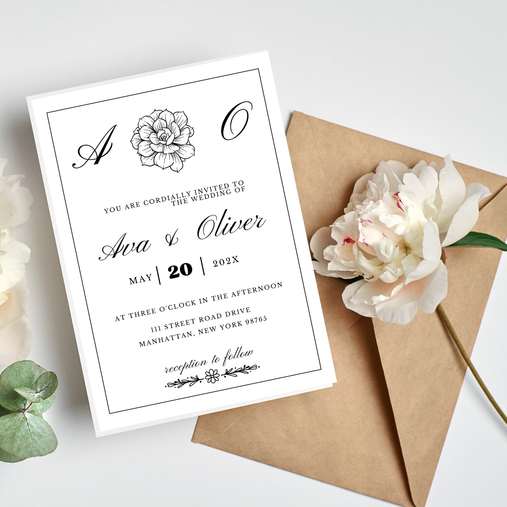 EDITABLE Wedding Invitation Template | Wedding Invitation Digital ...