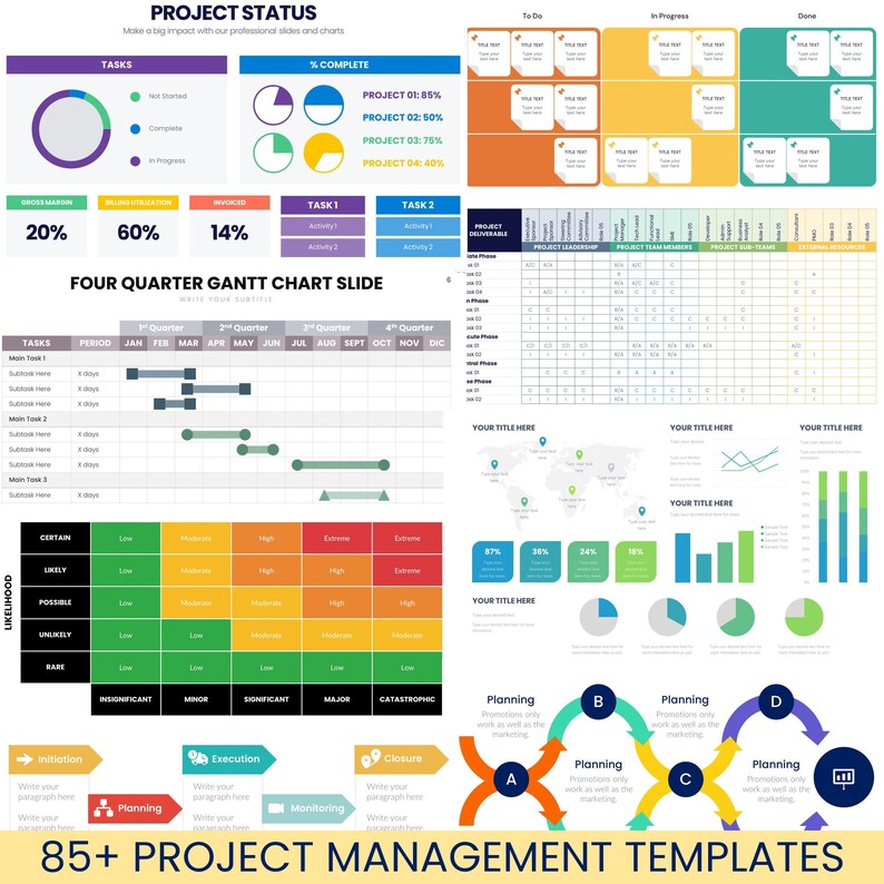 Project Management Template Gantt Chart project Timeline Risk ...