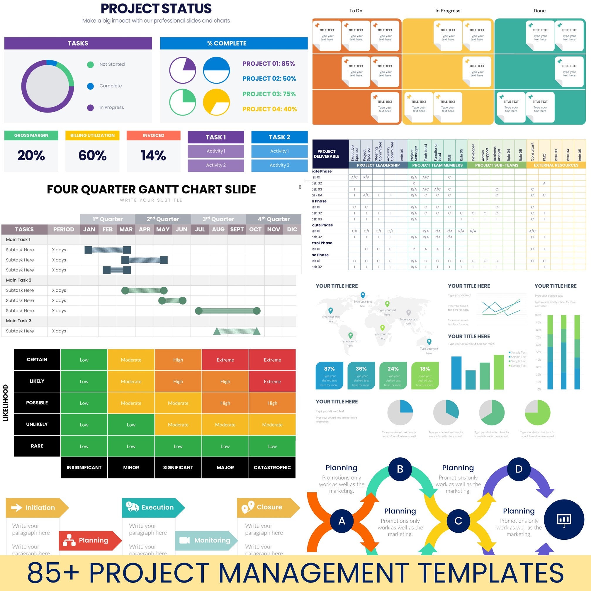 Project Management Template Gantt Chart project Timeline Risk ...