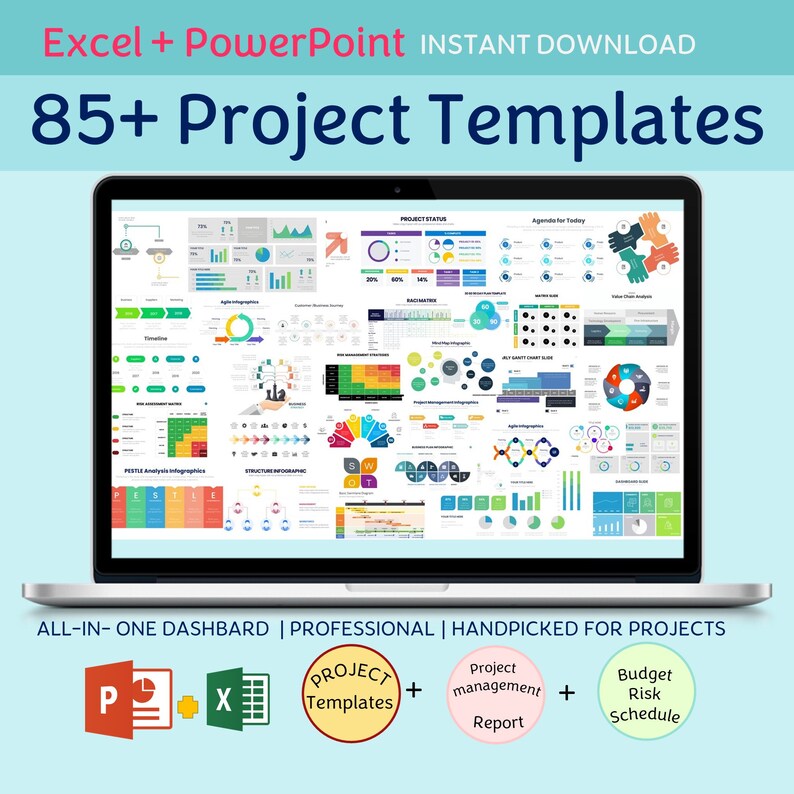Project Management Template Gantt Chart project Timeline Risk ...