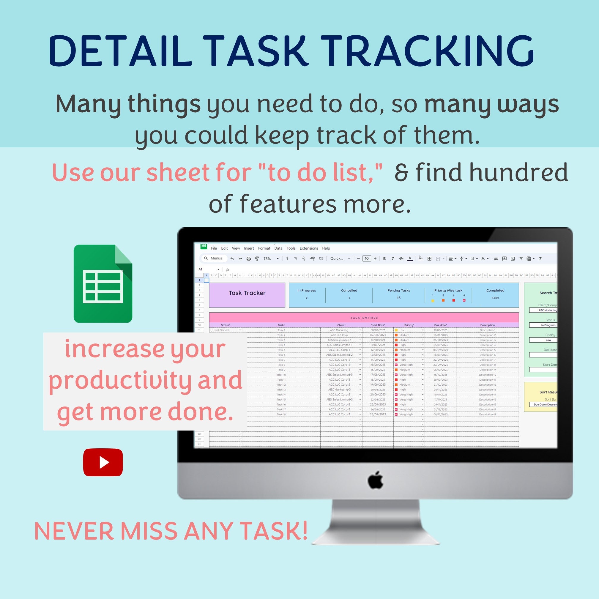 Client Tracker & Management for Small Businesses | CRM Tracker W/ Task ...
