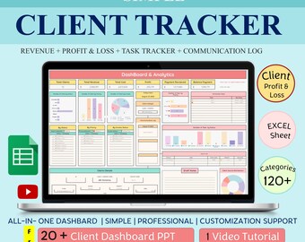 Client Tracker & Management for Small Businesses CRM Tracker W/ Task ...