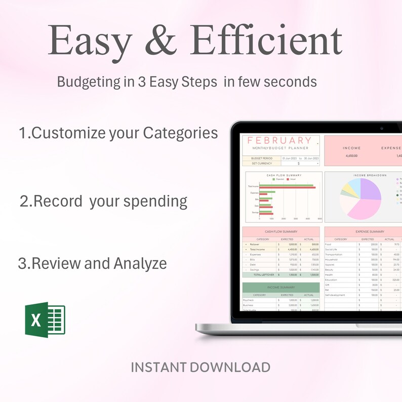 Simple Budget Planner for Excel Sheets | Monthly Budget Spreadsheet ...