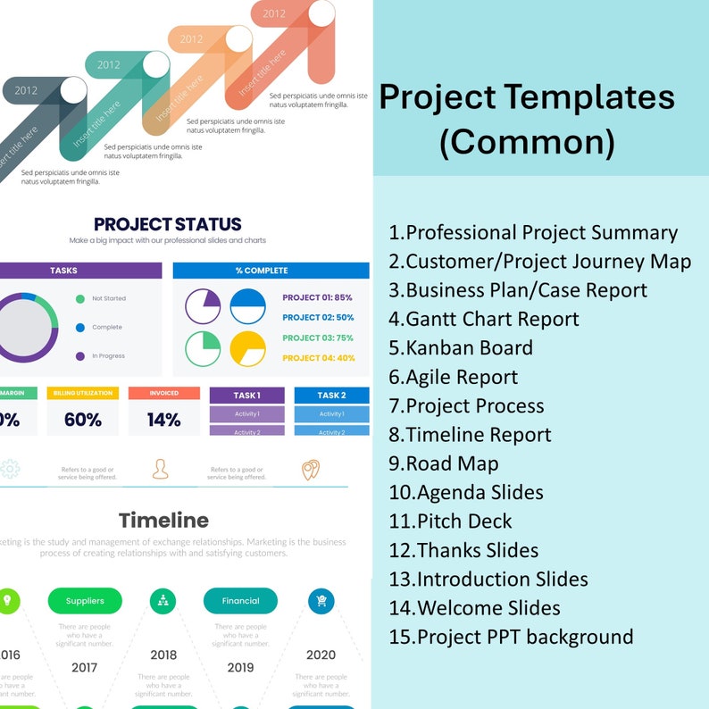 Project Management Template Gantt Chart project Timeline Risk ...
