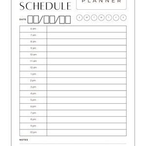 Work Schedule, Instant Download, Printable, Daily Planner, To-do List ...