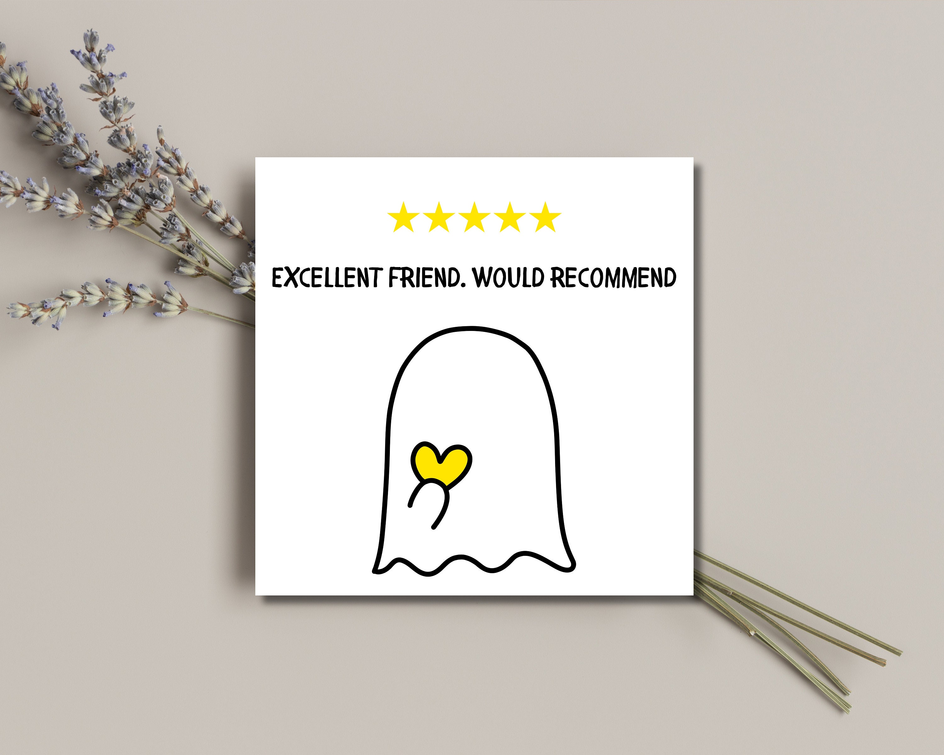 Funny Friend Card | 5 Star Rating Card | Card for Friend, Friend ...
