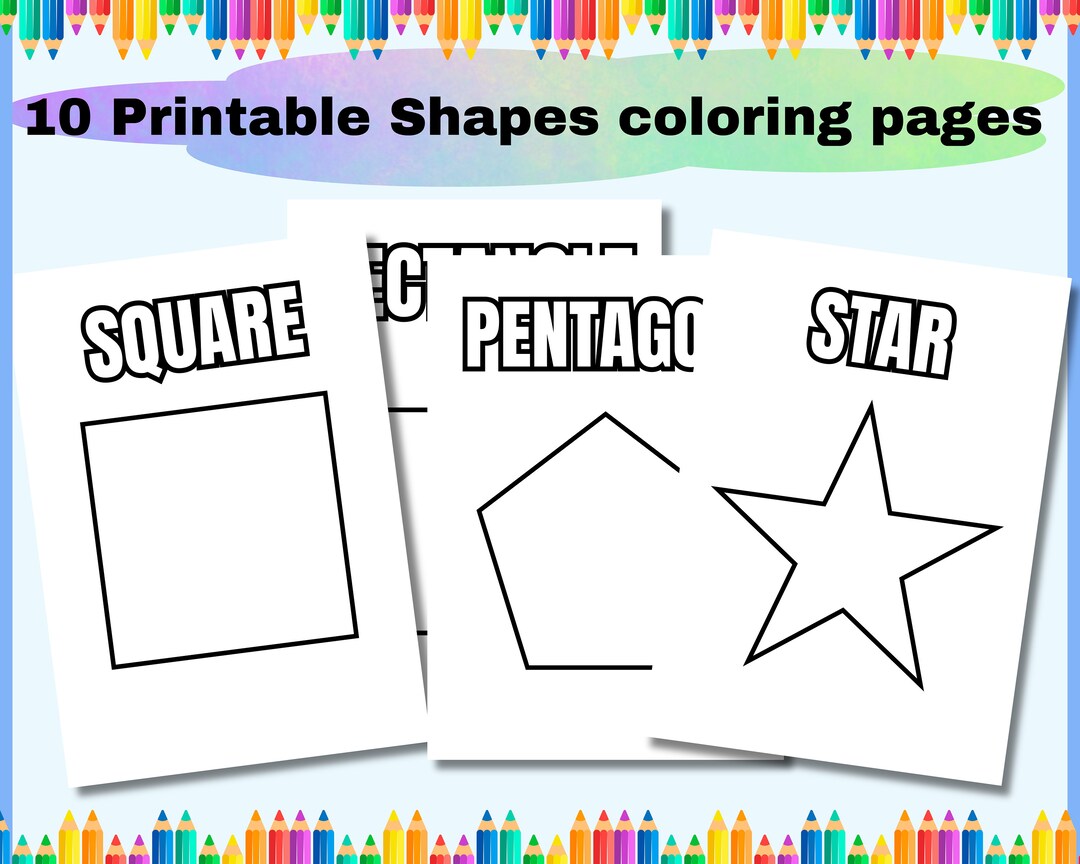 10 Printable Shapes Coloring Pages Worksheets for Kids: Preschool ...