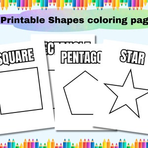 10 Printable Shapes Coloring Pages Worksheets for Kids: Preschool ...
