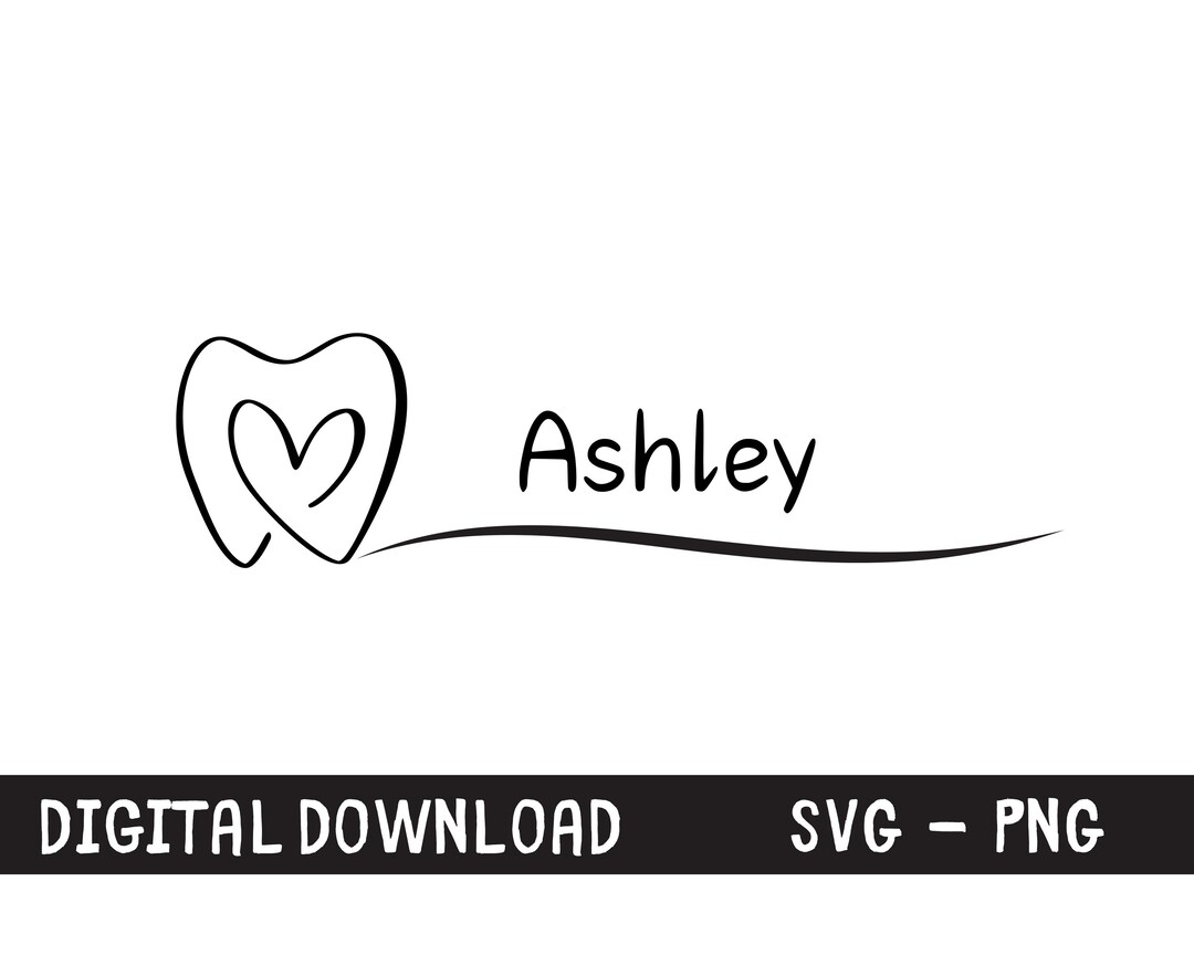 Personalized Tooth Outline SVG: Dentist Dental Assistant Gift (digital ...