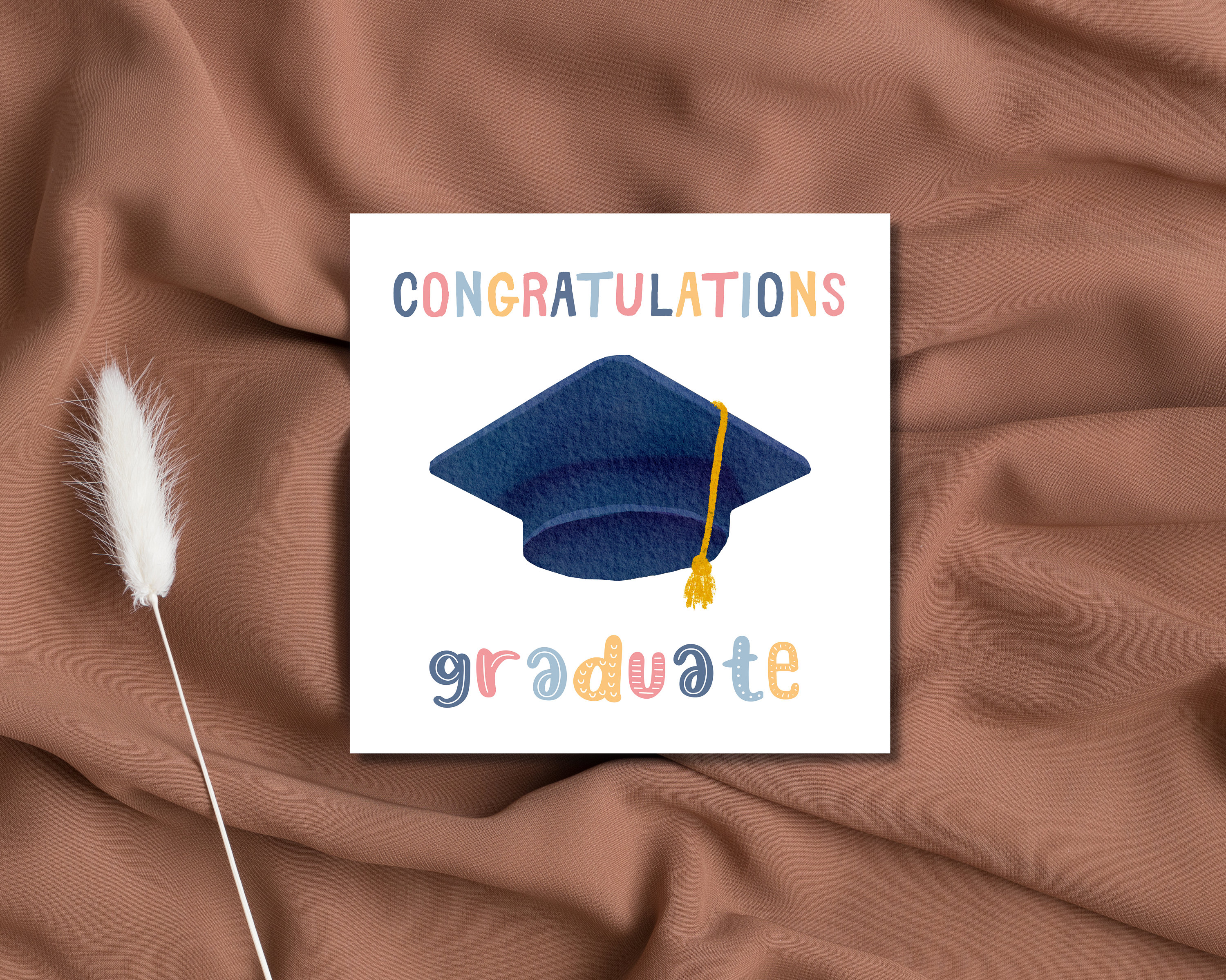 Congratulations Graduate Card: Printable Graduation Greeting (PDF, PNG ...