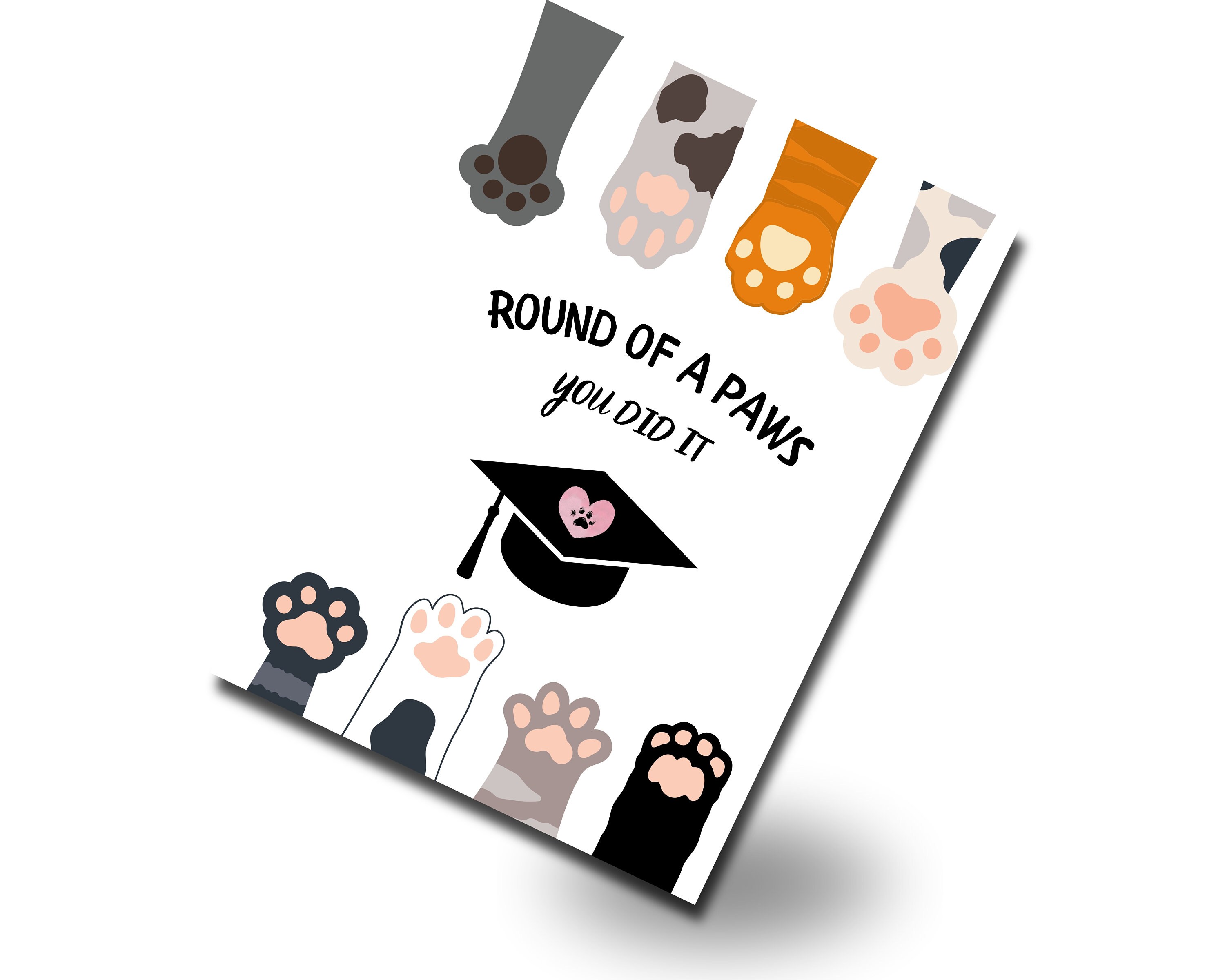 Cute Graduation Card | Cute Cat Cards | Achievement Card | College Grad ...