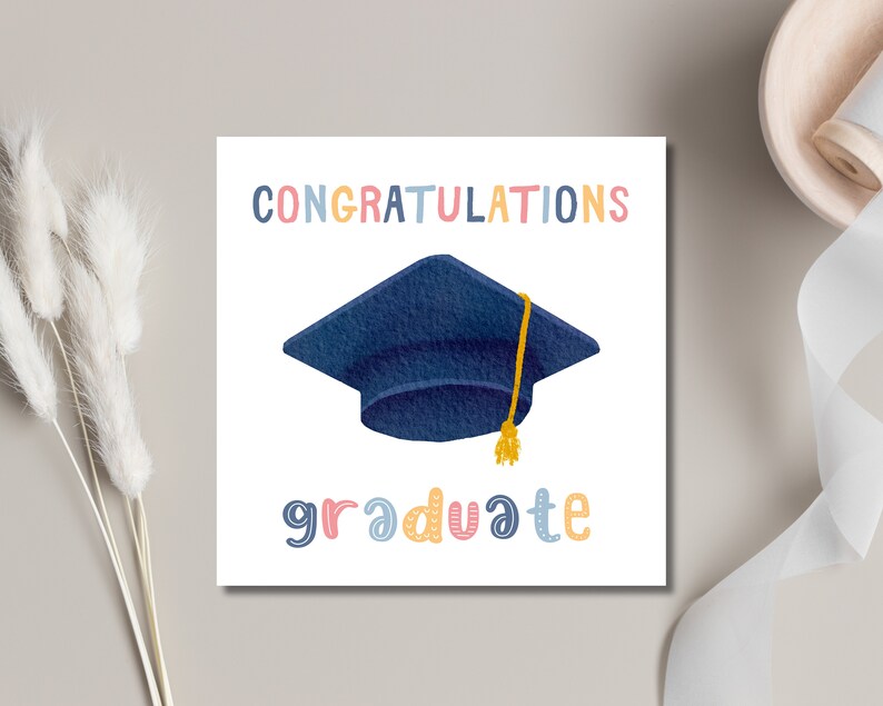 Congratulations Graduate Card: Printable Graduation Greeting (PDF, PNG ...