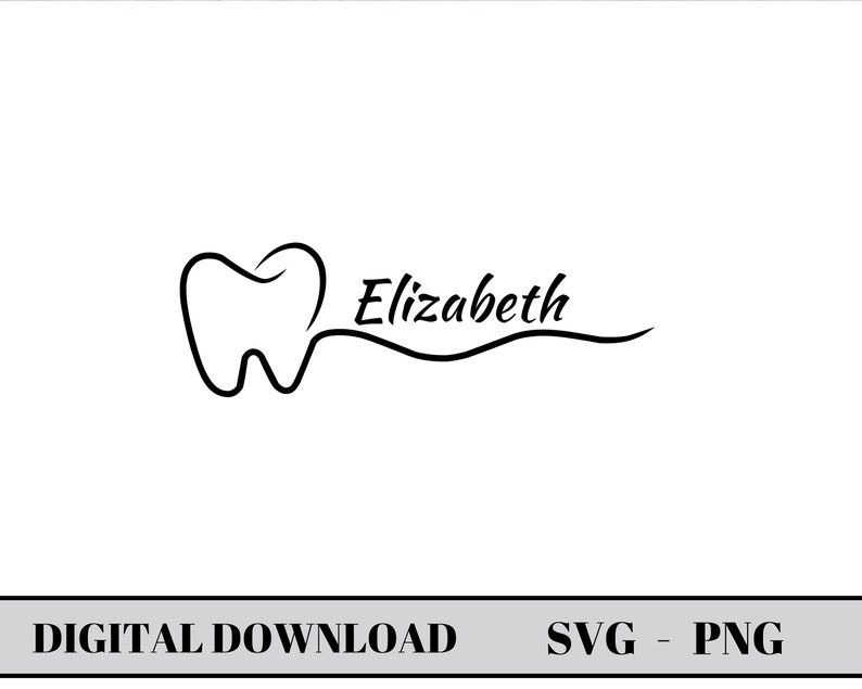 Personalized Tooth Outline SVG: Dentist Design (digital Download) - Etsy
