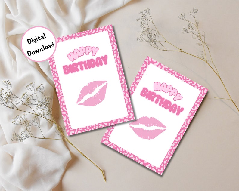 Leopard Card, Pink Birthday Card, Birthday Greetings, Happy Birthday Card, Cute Birthday Cards ...