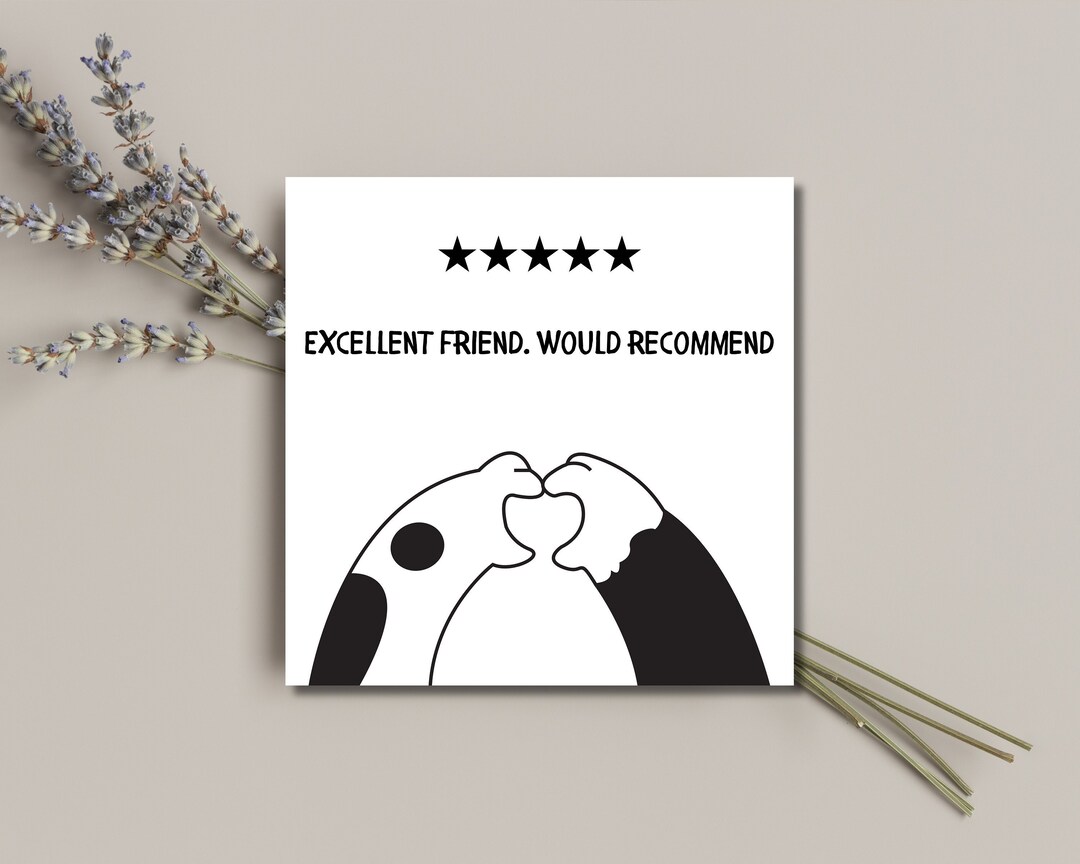 5 Star Rating Card | Funny Friend Card | Card for Friend, Friend ...