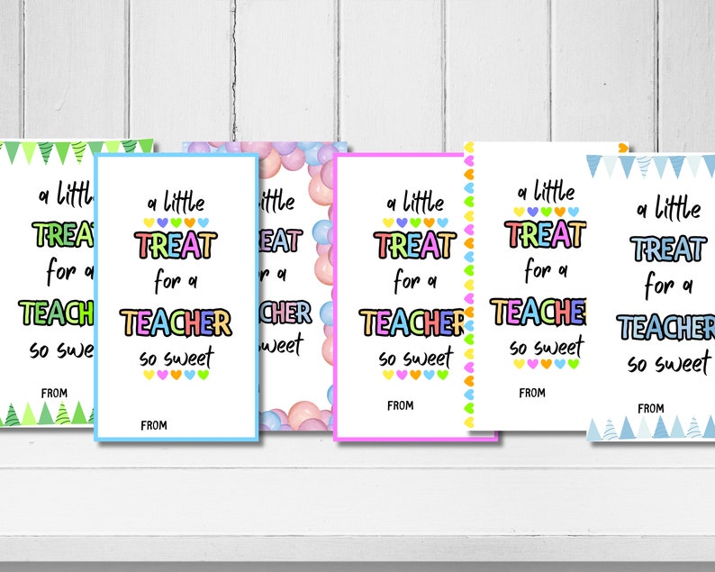 12 Pack Printable Teacher Appreciation Tags , Teacher Sweet Treat Tag ...