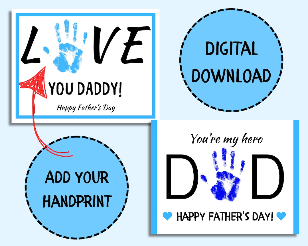 Father's Day Printable Fathers Day Handprint Art Fathers Day Art Bundle ...