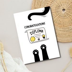 Cute Graduation Card | Cat Cards | Achievement Card | College Grad ...