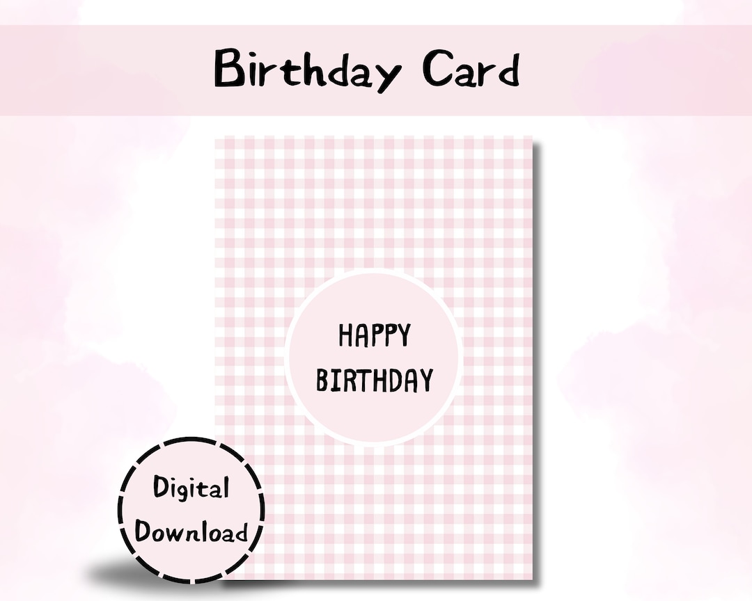 Cute Printable Happy Birthday Card | Printable Card | Cute Birthday ...