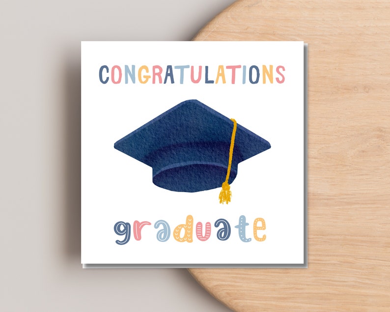 Congratulations Graduate Card: Printable Graduation Greeting (PDF, PNG ...