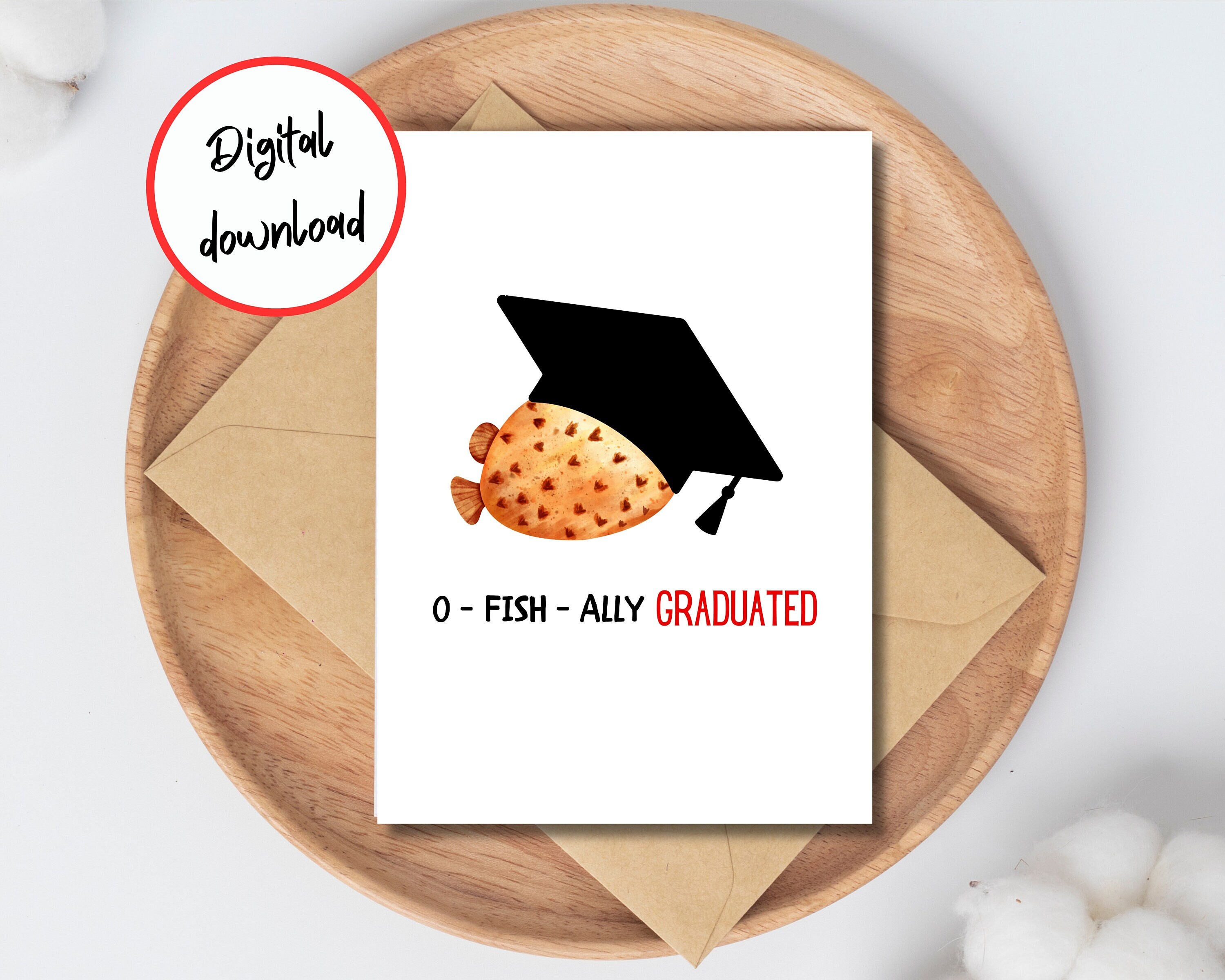 Funny Graduation Card: O-fish-ally Graduated (digital Download) - Etsy