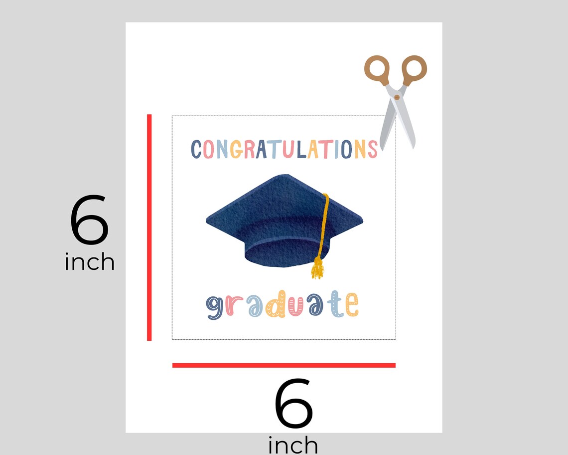 Congratulations Graduate Card: Printable Graduation Greeting (PDF, PNG ...