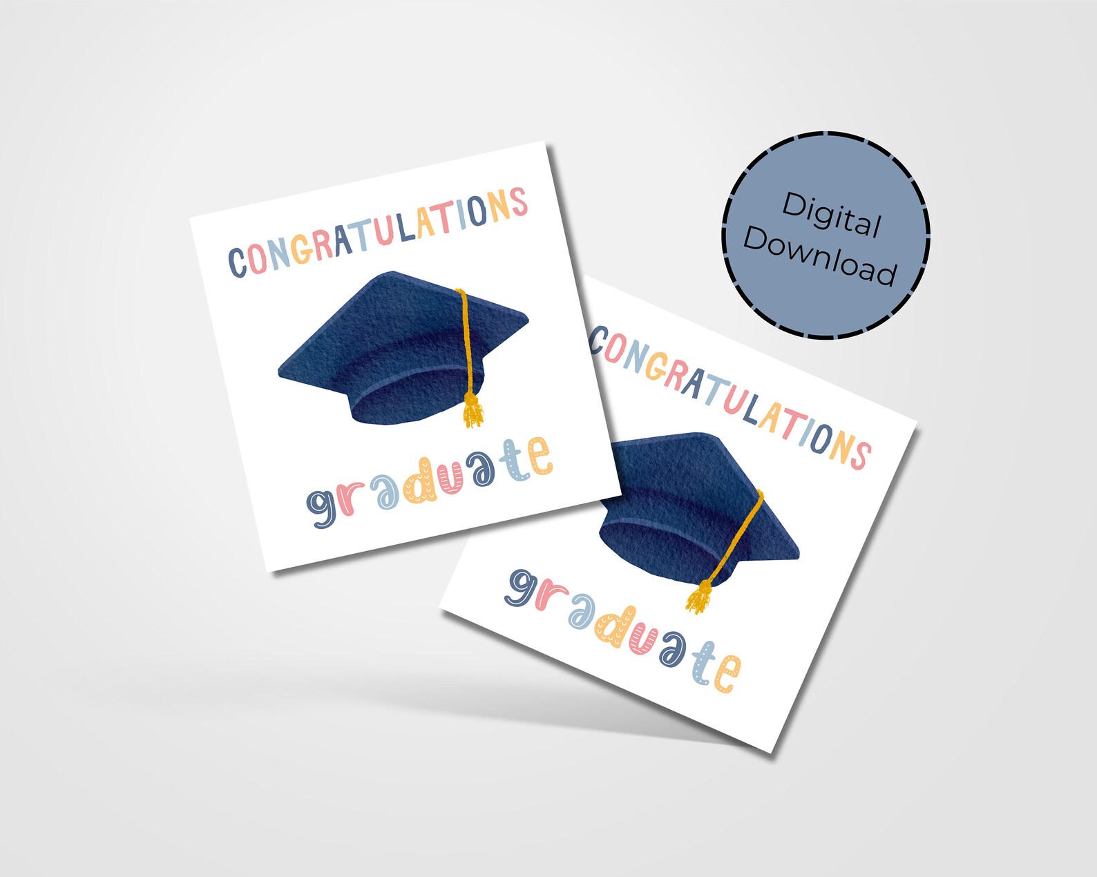 Congratulations Graduate Card: Printable Graduation Greeting (PDF, PNG ...
