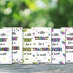 12 Pack Printable Teacher Appreciation Tags , Teacher Sweet Treat Tag ...