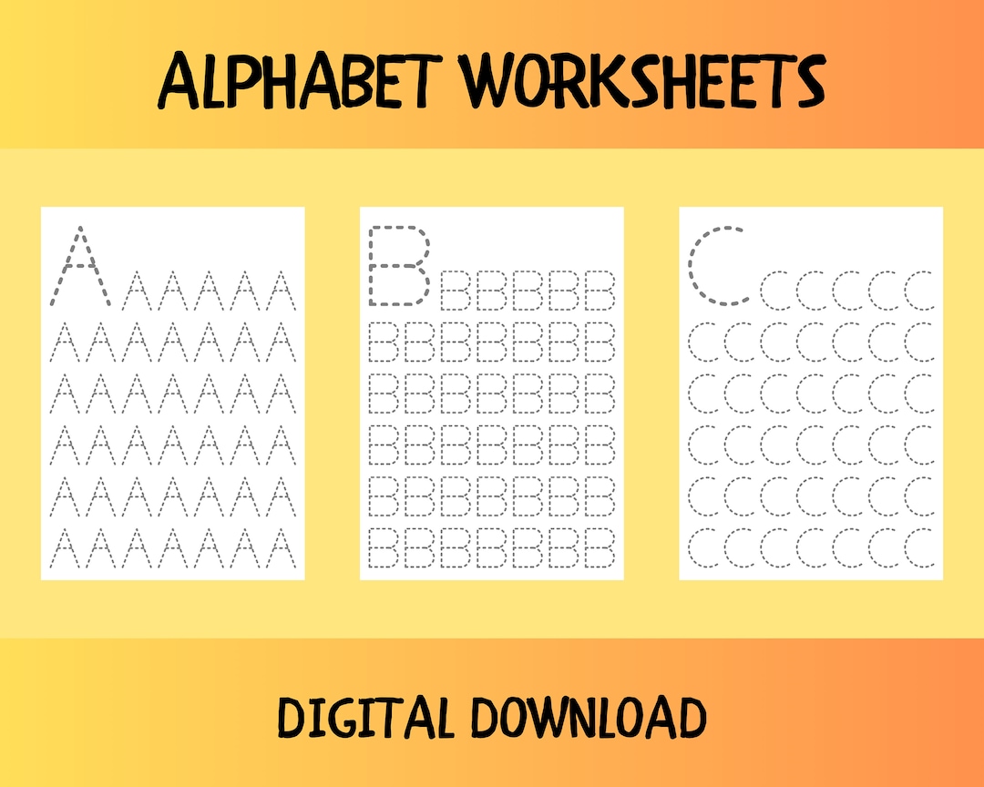 26 Printable Uppercase Alphabet Tracing Worksheets/ Preschool ...