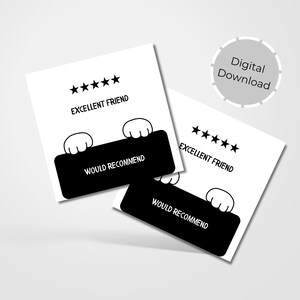 Funny Friend Card | 5 Star Rating Card | Card for Friend, Friend ...