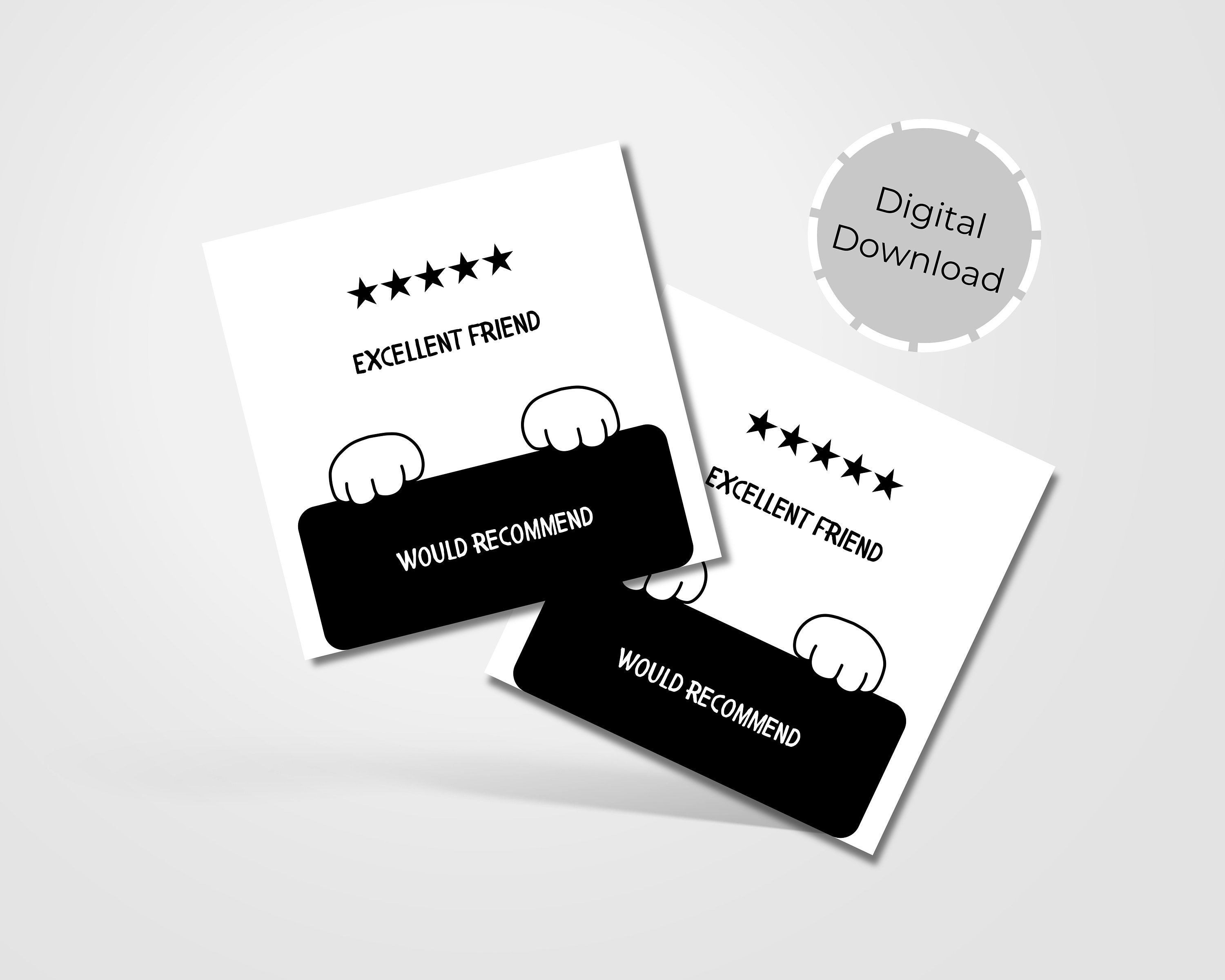 Funny Friend Card 5 Star Rating Card Card for Friend, Friend Birthday ...