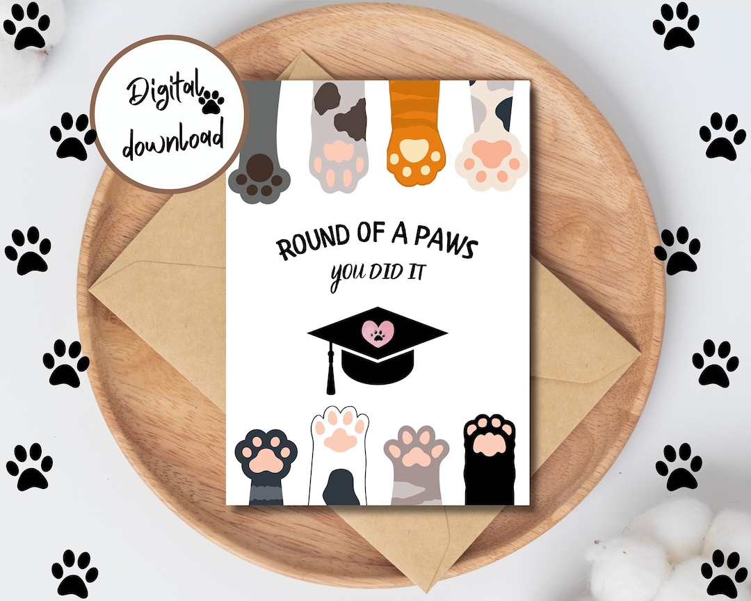 Cute Graduation Card | Cute Cat Cards | Achievement Card | College Grad ...