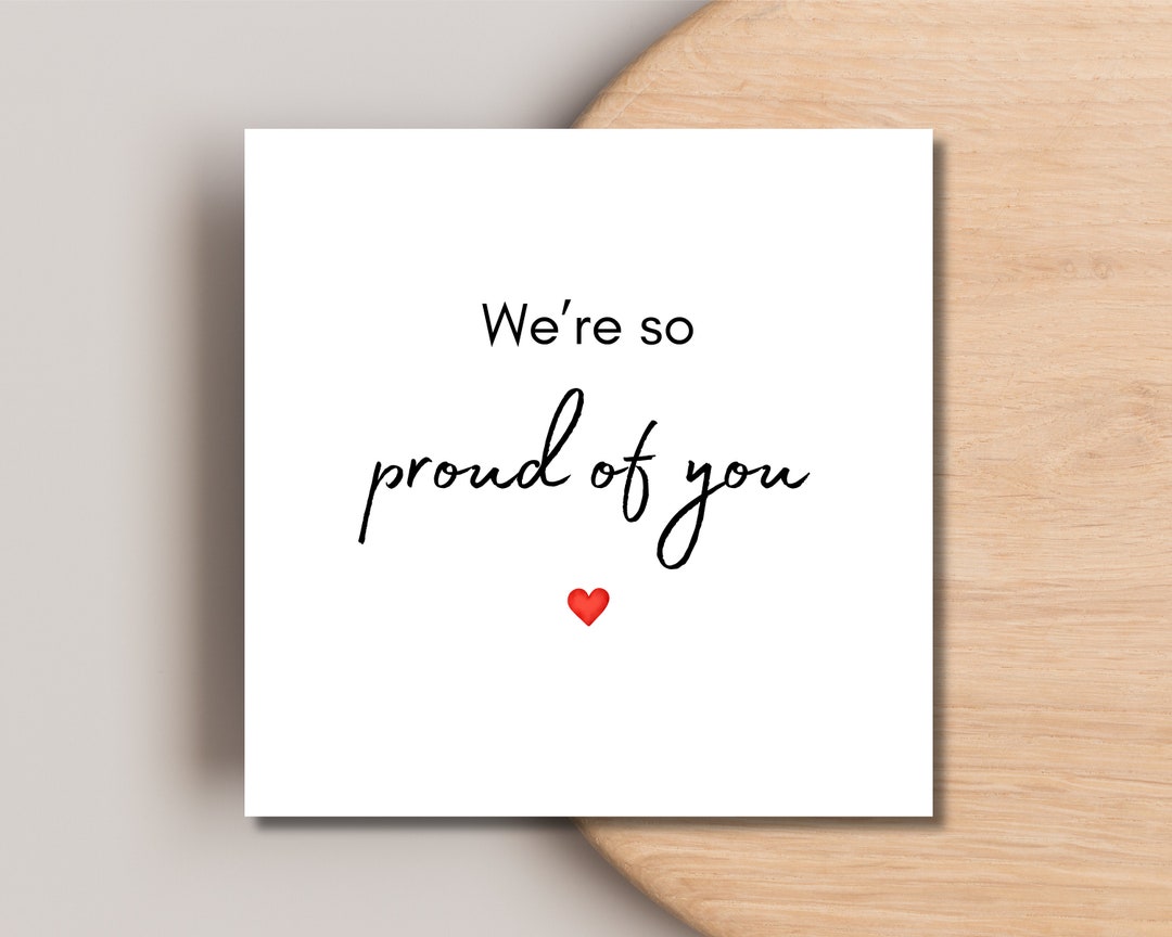 Proud of You Card | We Are so Proud of You Banner | Well Done Card ...