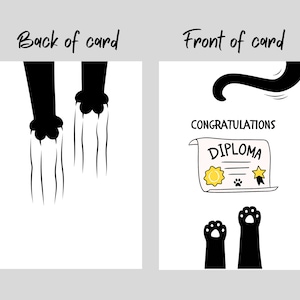 Cute Cat Graduation Card | Printable Congratulations Card (PDF, PNG ...