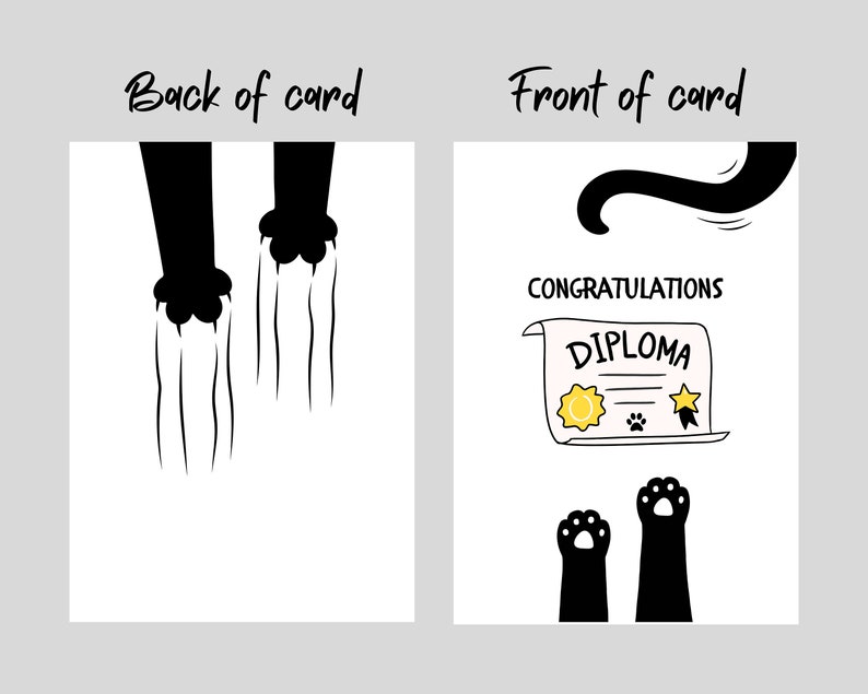 Cute Graduation Card | Cat Cards | Achievement Card | College Grad ...