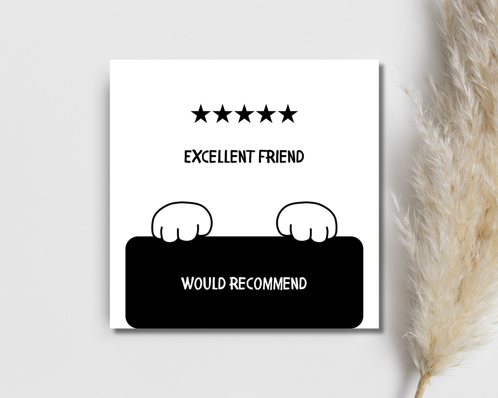 Funny Friend Card 5 Star Rating Card Card for Friend, Friend Birthday ...