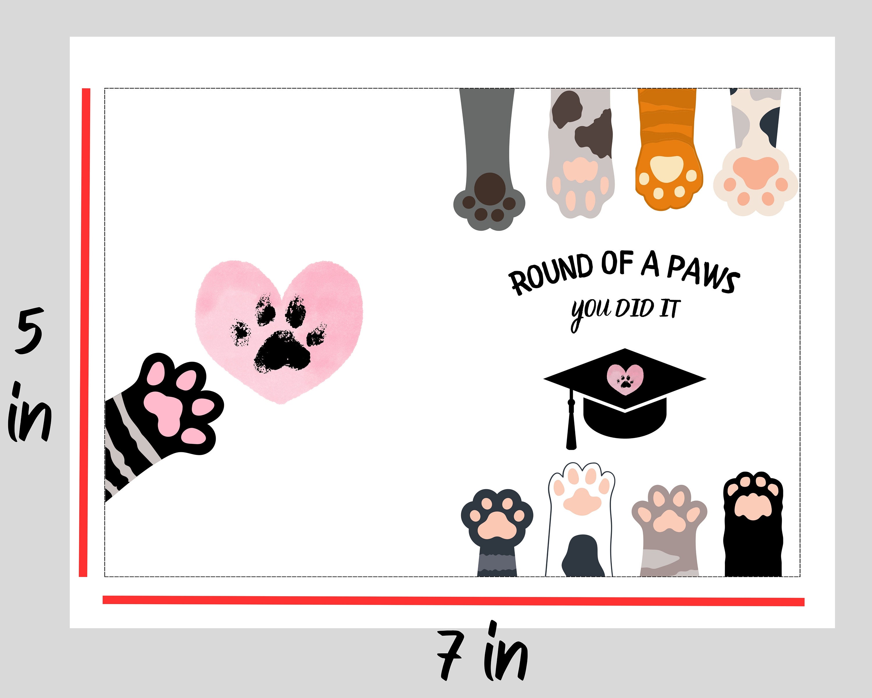 Cute Graduation Card Cute Cat Cards Achievement Card College Grad ...