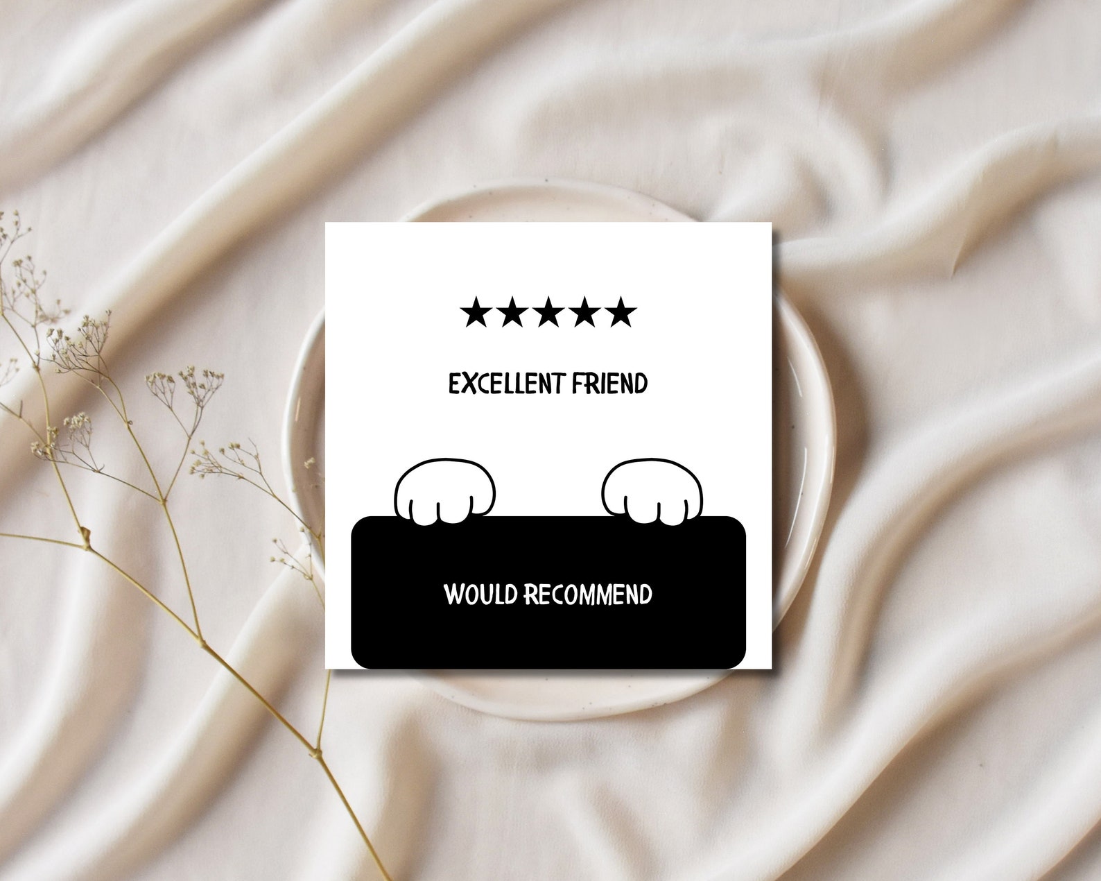 Funny Friend Card 5 Star Rating Card Card for Friend, Friend Birthday ...