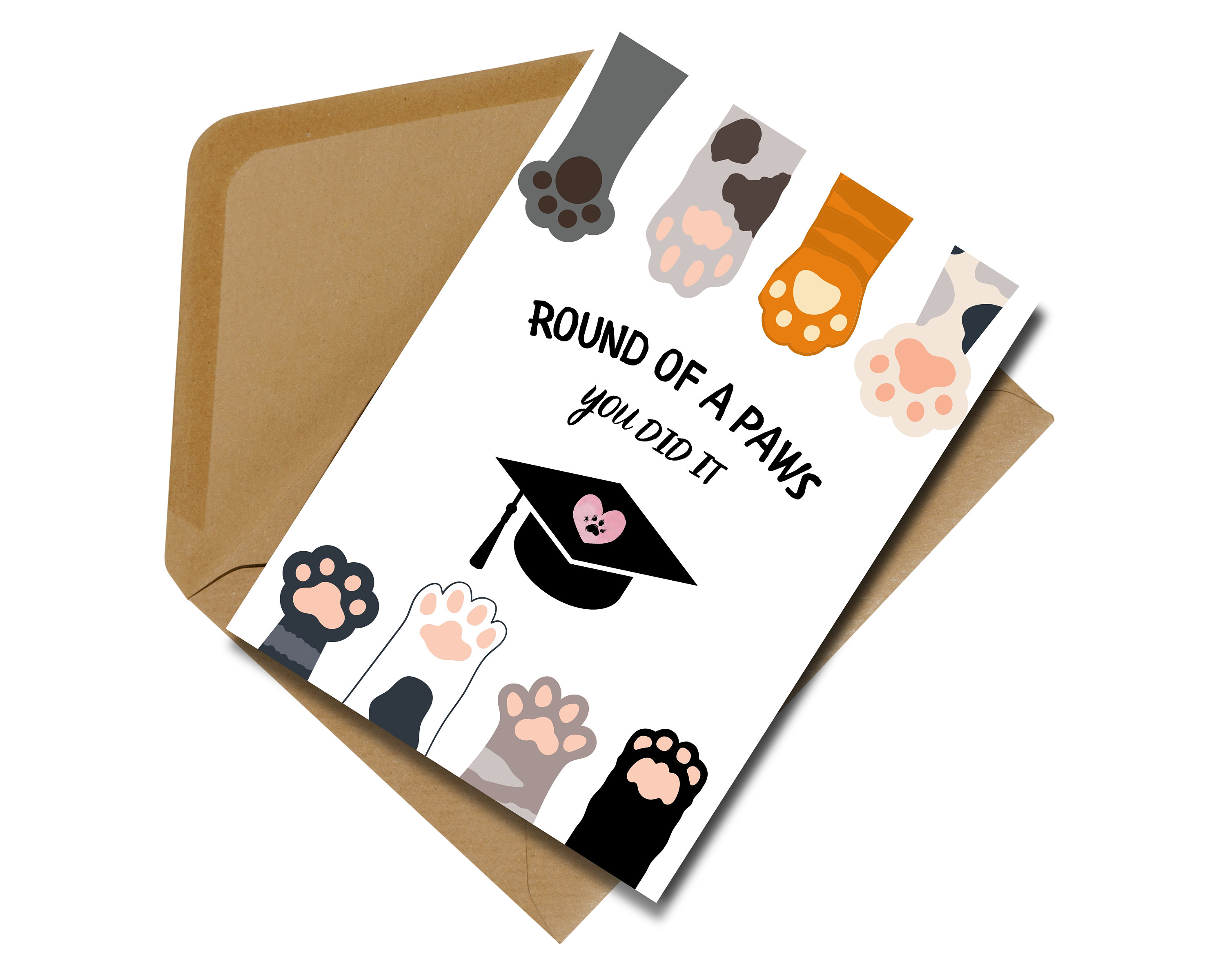 Cute Graduation Card | Cute Cat Cards | Achievement Card | College Grad ...