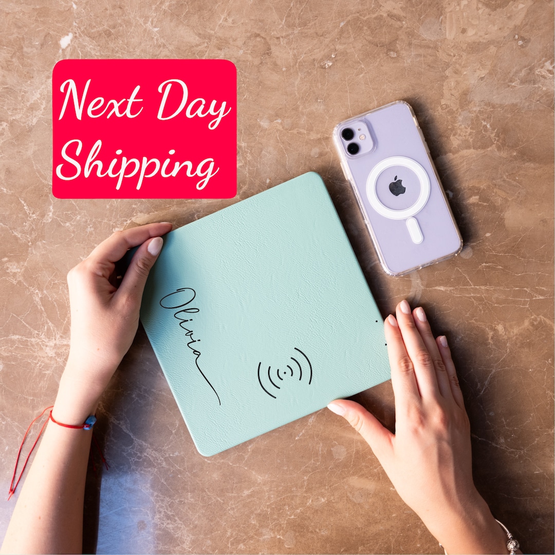 Custom Leather Charging Mat,personalized Phone Charger,coworker Gift ...