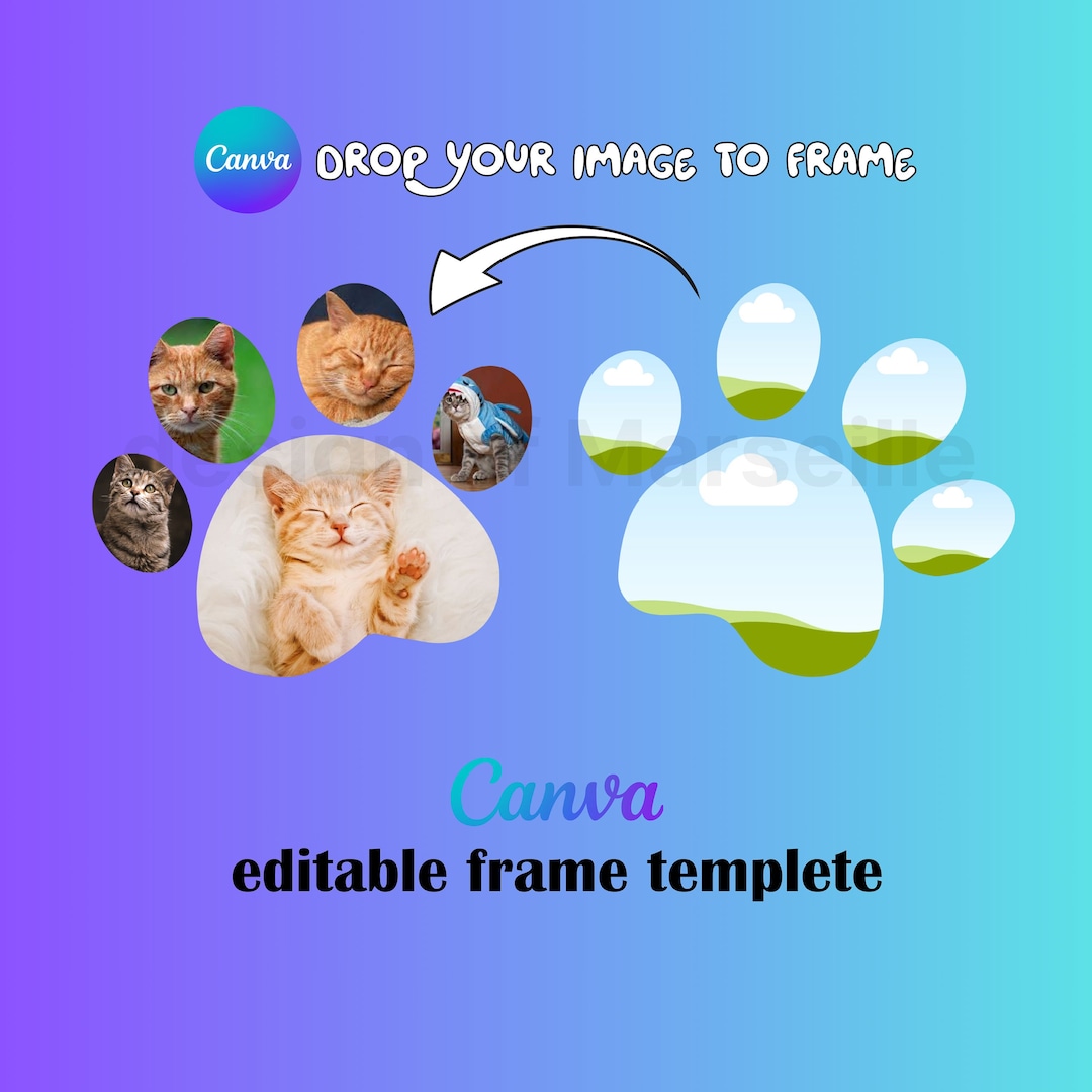 Frame Templete Cat and Dog Paw - Etsy