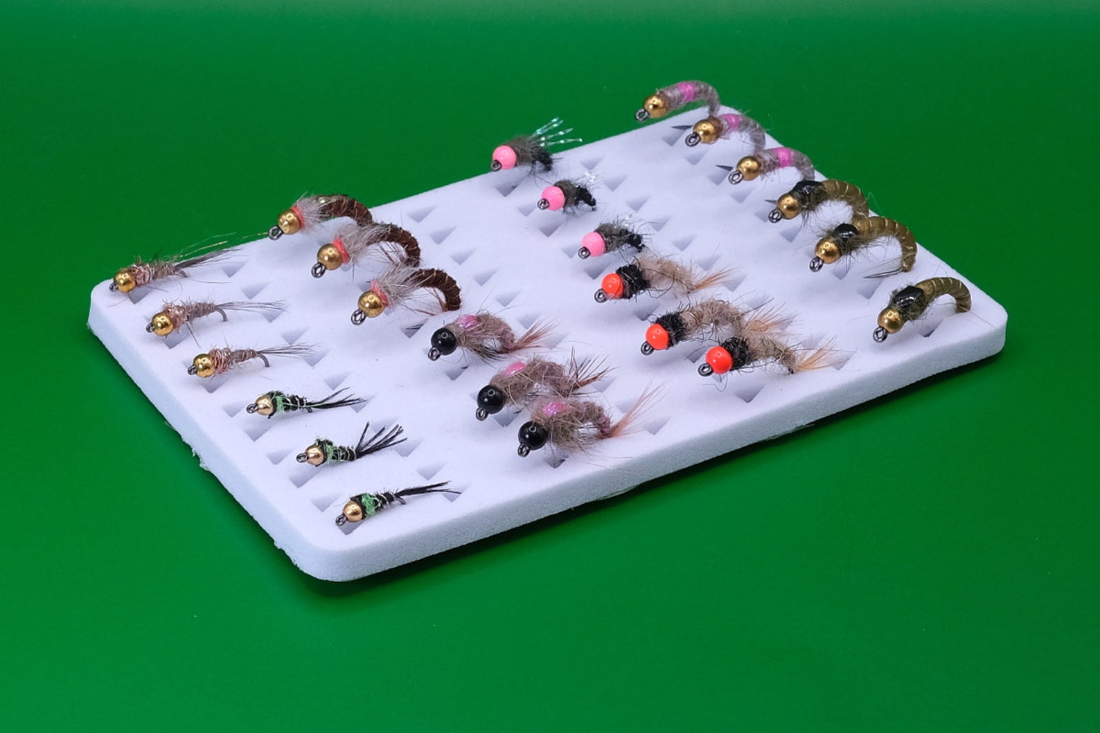 Bead Head Nymphs Set 24x Barbless Trout Grayling Flies Nymphs Sizes ...