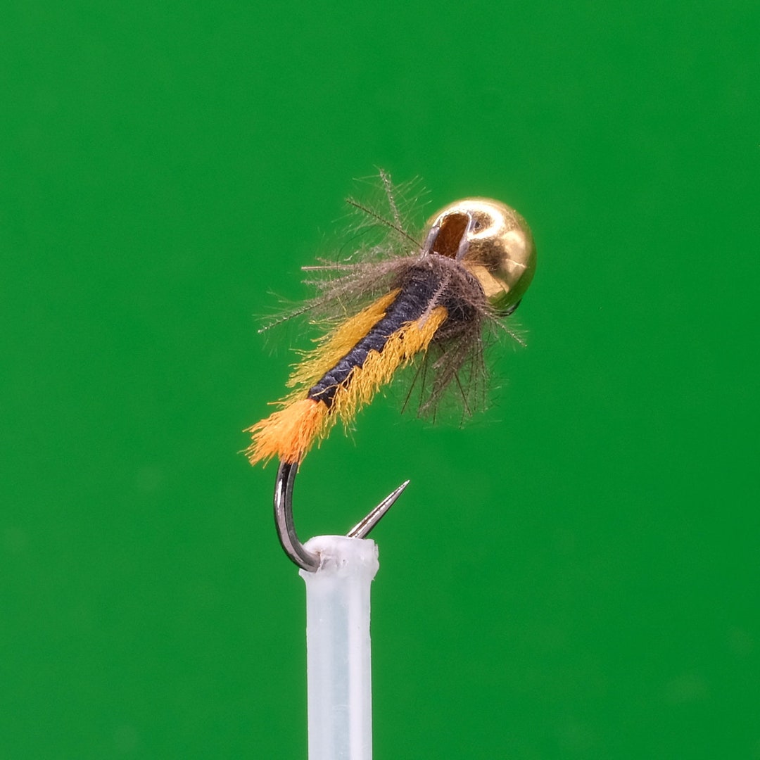Tungsten Jig Orange Tag Mayfly Larva Euronymphing Fly Fishing Trout ...